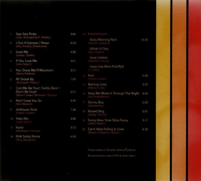 Elvis Presley Tucson 76 : Front: Inlay | CD Covers | Cover Century ...